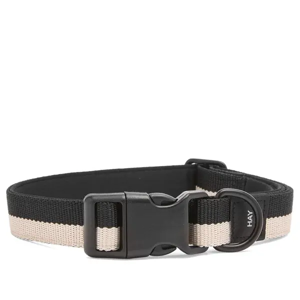 HAY Flat Dog Collar Medium/large - Black/white