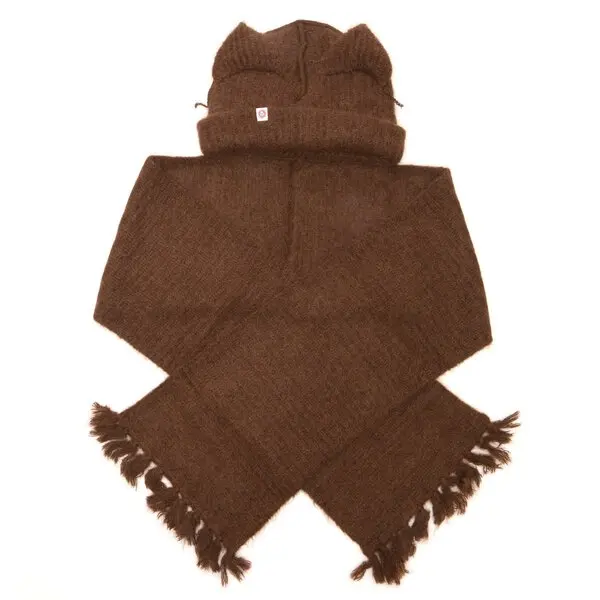 CHARLES JEFFREY Alpaca Chunky Ears Scarf Beanie - Brown