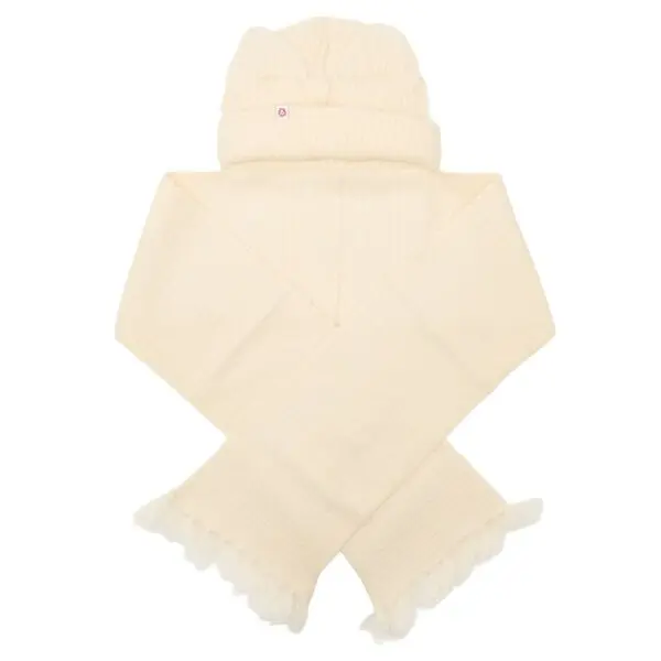 CHARLES JEFFREY Alpaca Chunky Ears Scarf Beanie - Ecru