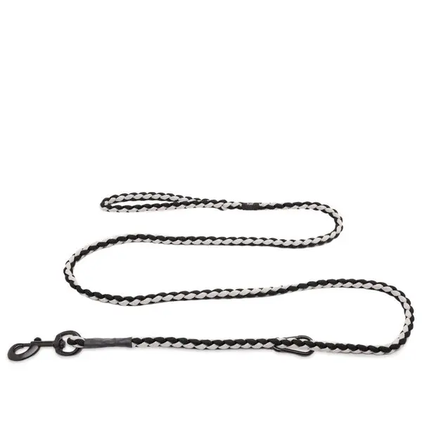 HAY Braided Dog Leash With Zinc Alloy Clasp - Black/white