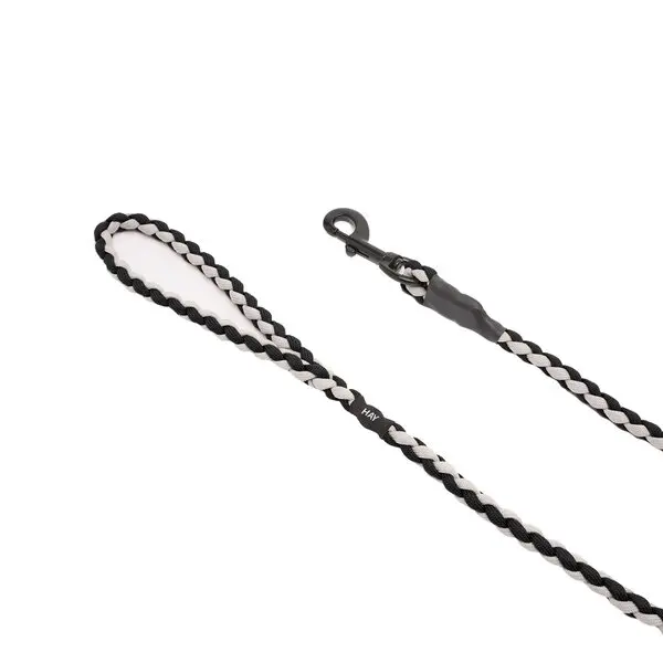HAY Braided Dog Leash With Zinc Alloy Clasp - Black/white