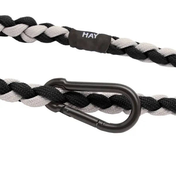 HAY Braided Dog Leash With Zinc Alloy Clasp - Black/white