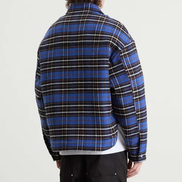 COLE BUXTON Flannel Overshirt - Blue/black
