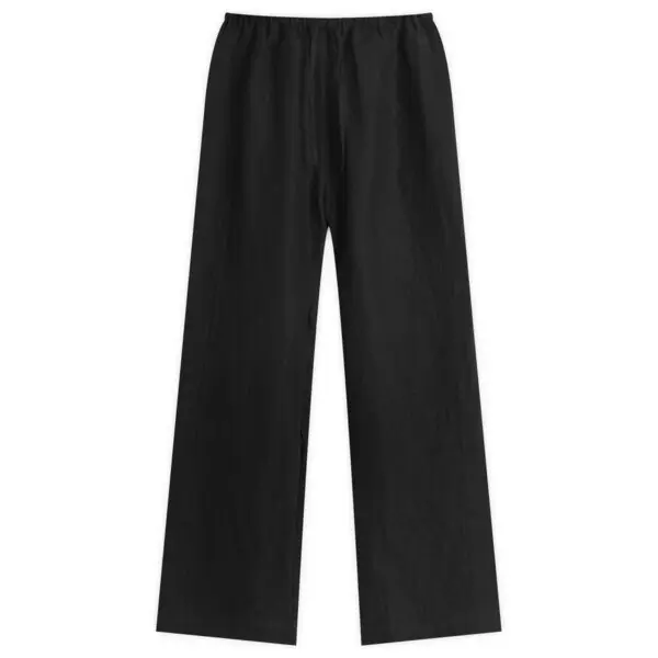 DEIJI STUDIOS Double Waist Linen Pants - Black