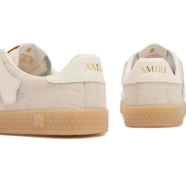 Amiri Croc Debossed Pacific Bones Sneakers - Alabaster