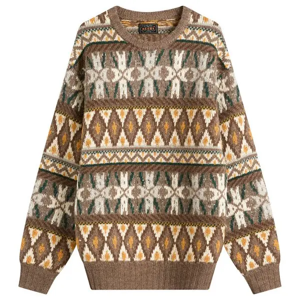 BEAMS Fair Isle Crew Neck Jumper