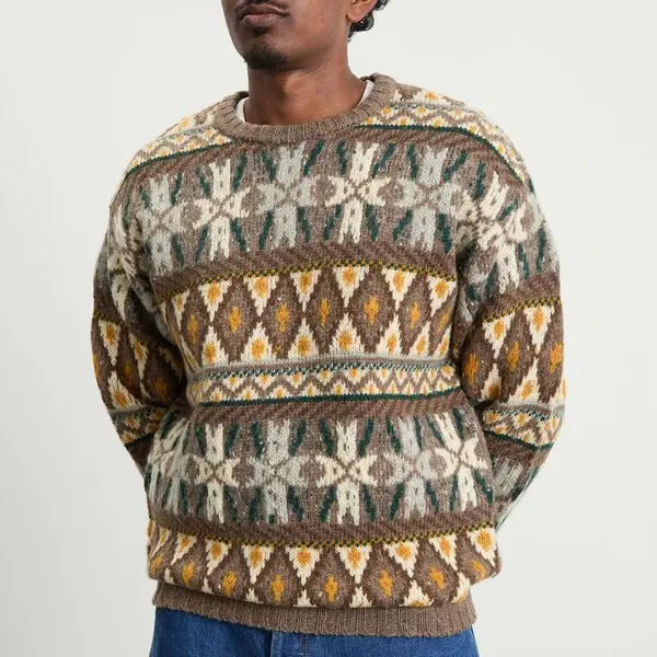 BEAMS Fair Isle Crew Neck Jumper