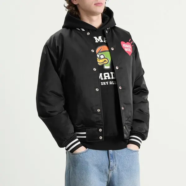 HUMAN MADE Nylon Stadium Jacket - Black