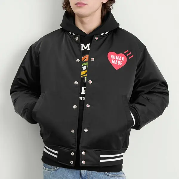 HUMAN MADE Nylon Stadium Jacket - Black