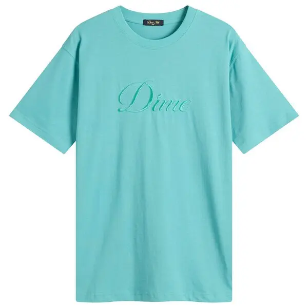 DIME Cursive T-shirt - Vintage Teal