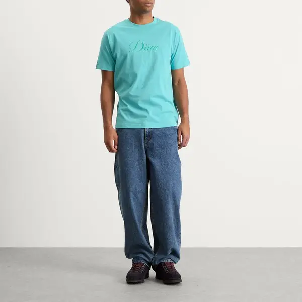 DIME Cursive T-shirt - Vintage Teal