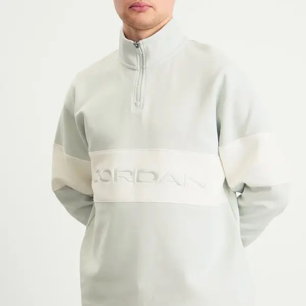 JORDAN Golf Half Zip Top - Light Silver/sail