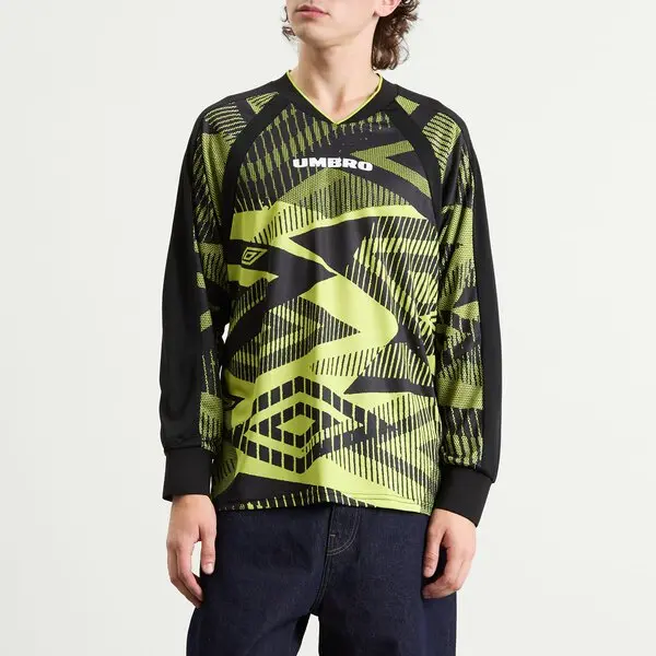UMBRO Printed Long Sleeve Jersey - Bright Chartreuse