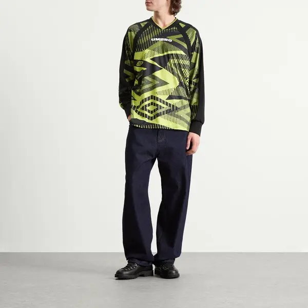 UMBRO Printed Long Sleeve Jersey - Bright Chartreuse