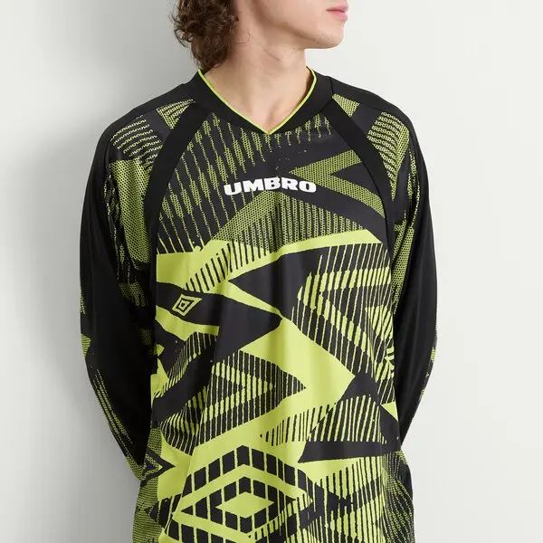 UMBRO Printed Long Sleeve Jersey - Bright Chartreuse
