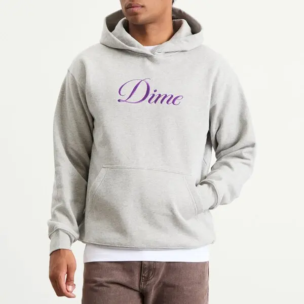 DIME Cursive Hoodie - Heather Grey