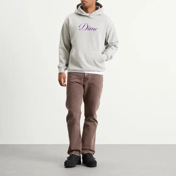 DIME Cursive Hoodie - Heather Grey
