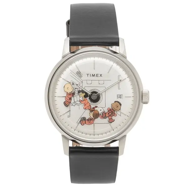 TIMEX X Peanuts Marlin Automatic 40mm Watch - Silver/black