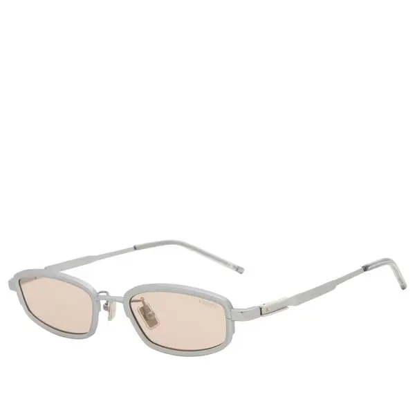 A. SOCIETY Delta Rectangle Sunglasses - Silver/light Brown