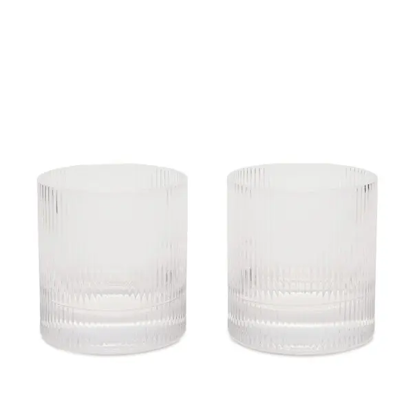 FERM LIVING Ripple Tumbler Glasses Set Of 2 - Clear