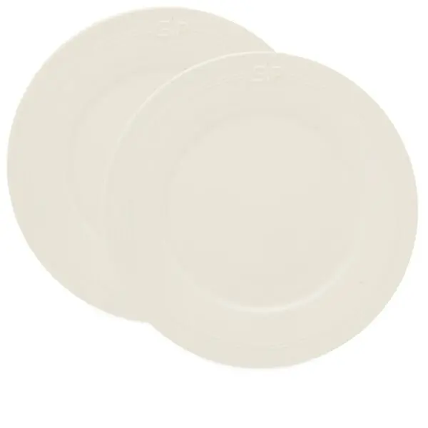 SERVICE PROJECTS Métier Embossed Dinner Plate Set Of 2 - White