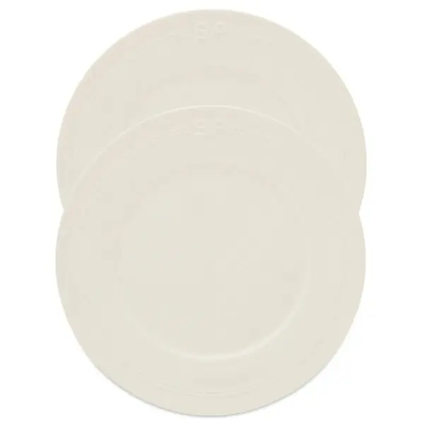 SERVICE PROJECTS Métier Embossed Lunch Plate Set Of 2 - White