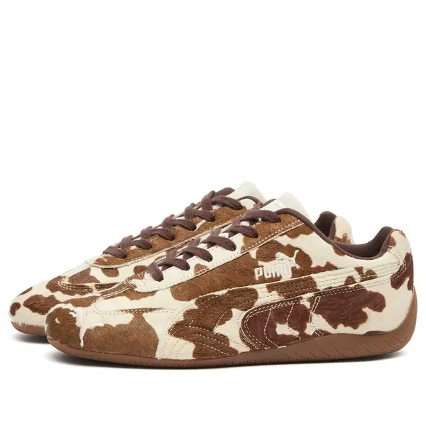 PUMA Speedcat Cow Print Sneakers - Chocolate Brown/gum
