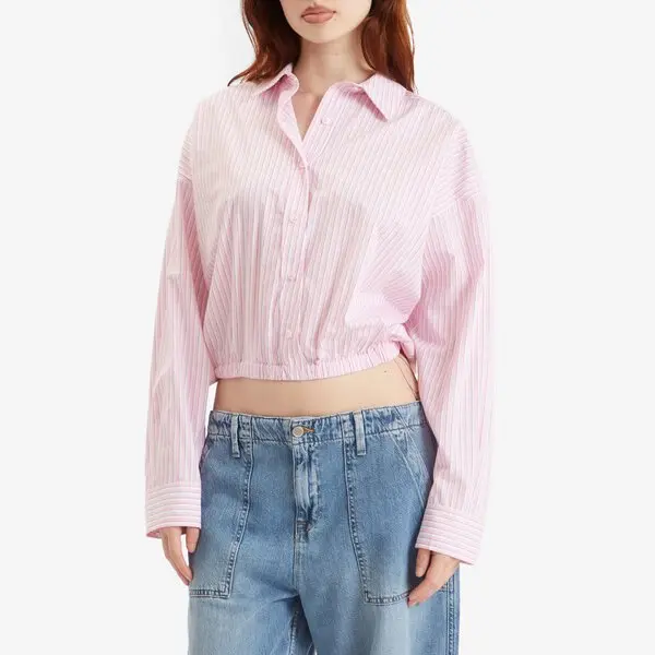 Good American Poplin Bubble Shirt