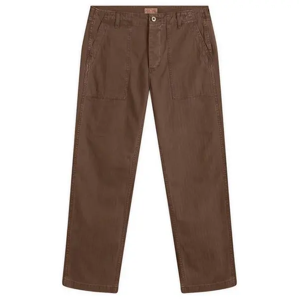 DUBBLEWARE Herringbone Fatigue Trousers - Brown