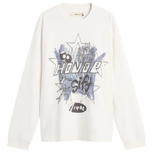 HONOR THE GIFT Pop Art Long Sleeve T-shirt - White