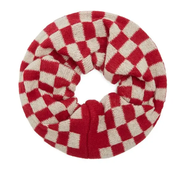 DAMSON MADDER Knitted Scrunchie - Red/ecru