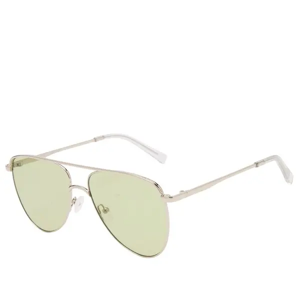 Le Specs The Duke Aviator Sunglasses - Silver/sage Mono