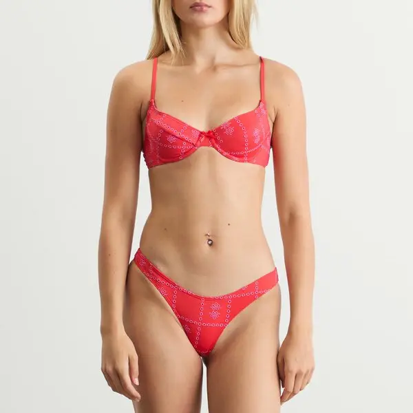 DAMSON MADDER High Leg Broderie Bikini Bottom
