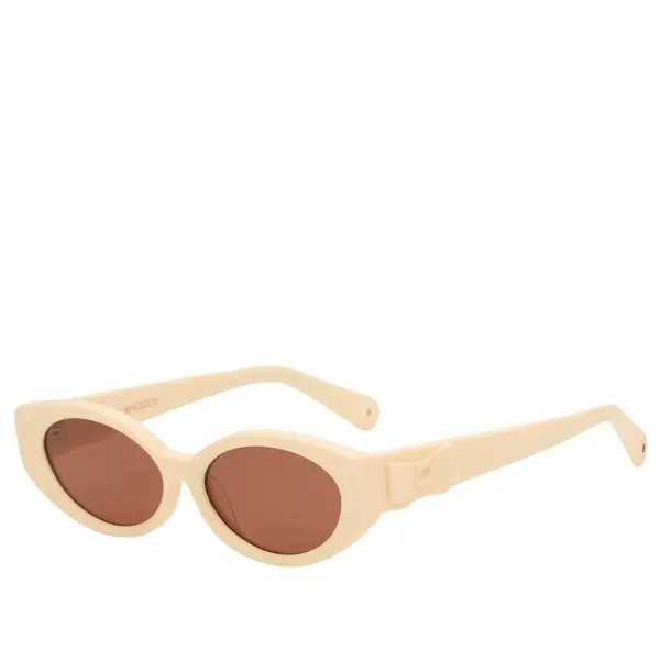 DAMSON MADDER Catty Oval Sunglasses - Bone