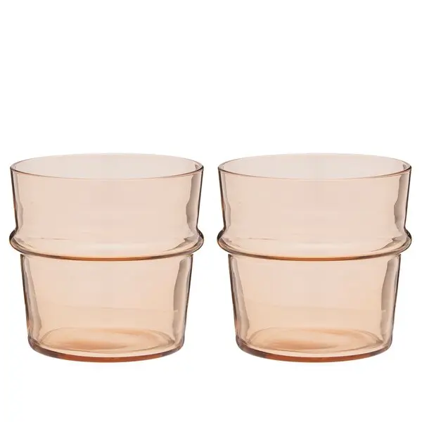 FERM LIVING Boya Low Glasses Set Of 2 - Blush