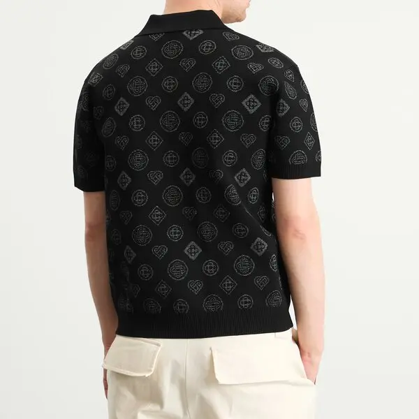 Casablanca City Jacquard Polo - Black