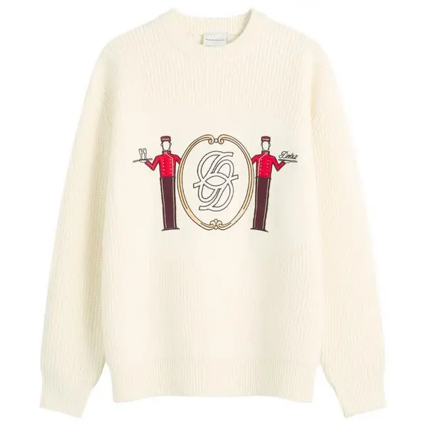 Drole De Monsieur Jacquard Groom Knit Jumper - Off White