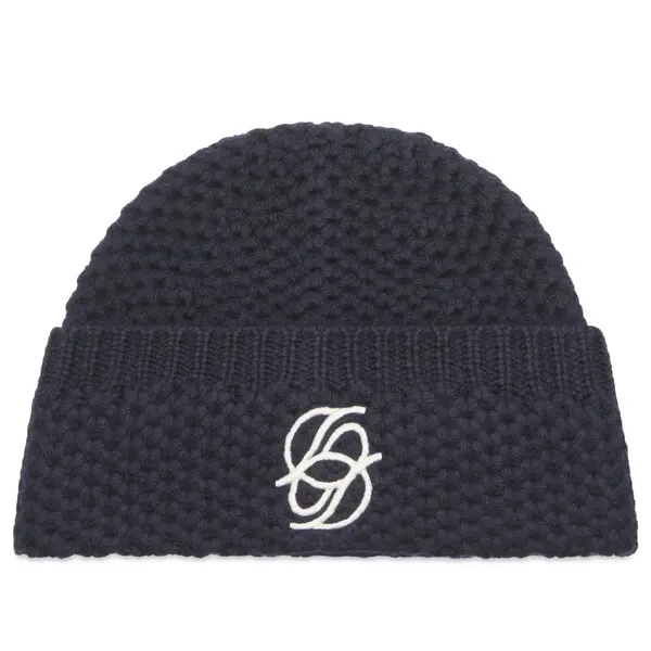 Drole De Monsieur Monogram Beanie - Navy