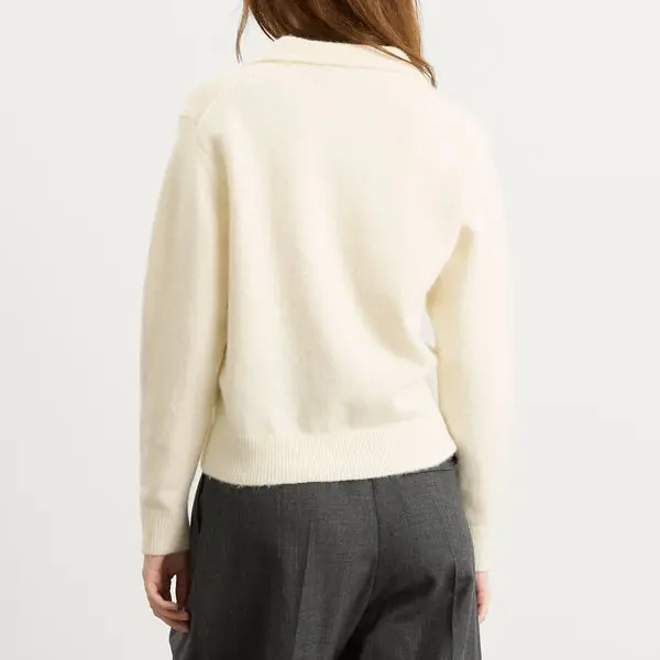 DUNST Open Collar Knit Jumper - Ivory