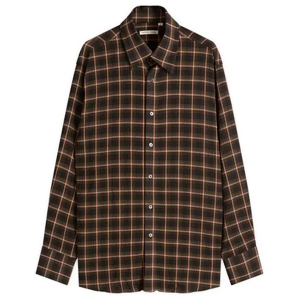 CARTER YOUNG Plaid Business Shirt - Brown Check