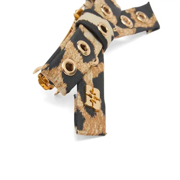 GANNI Eyelet Bow Barrette - Leopard