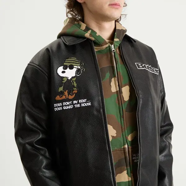 BUTTER GOODS X Peanuts Leather Jacket
