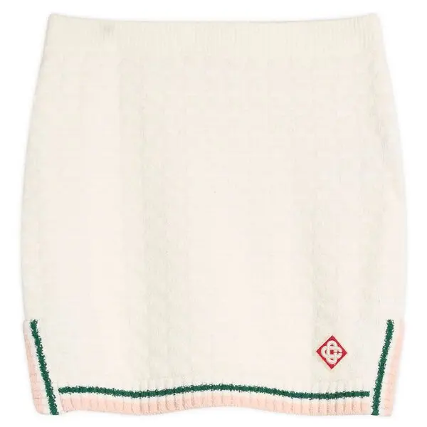 Casablanca Boucle Cotton Mini Skirt - White