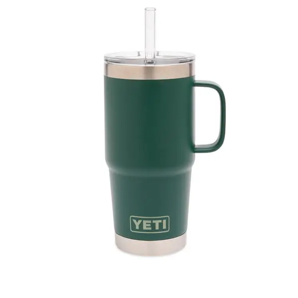 YETI 25oz Rambler Straw Mug - Black Forest Green