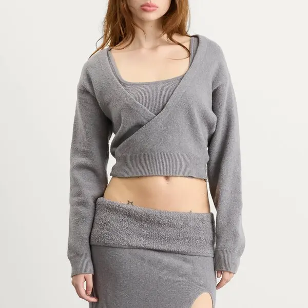 SKIMS Textured Knit Crop Cardigan