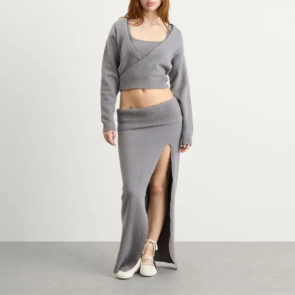 SKIMS Textured Knit Crop Cardigan