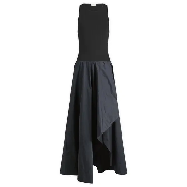 ST. AGNI Knit Bodice Asymmetrical Dress - Black