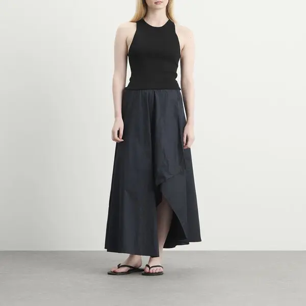 ST. AGNI Knit Bodice Asymmetrical Dress - Black