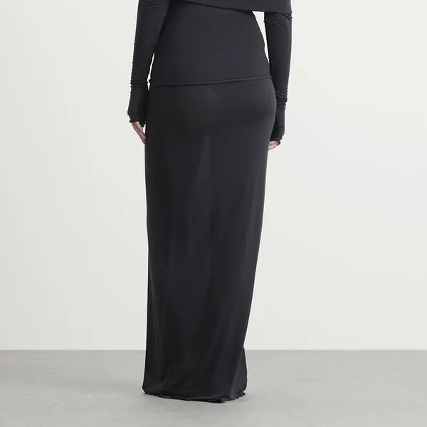 SKIMS Sheer Modal Long Skirt - Onyx