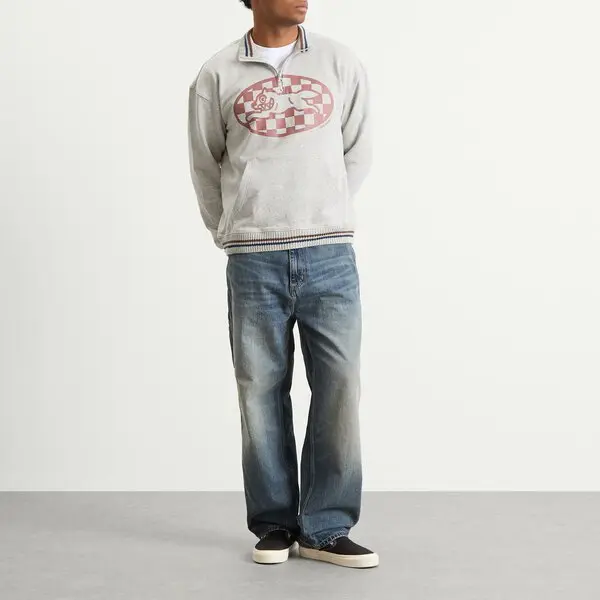 ICECREAM Checker Running Dog Quarter Zip Sweatshirt